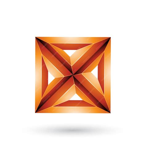 Premium Vector Orange 3d Geometrical Embossed Square And Triangle X Shape Vector Illustration