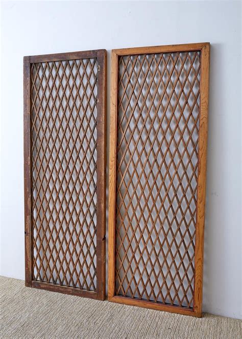 Pair Of Chinese Geometric Lattice Window Panels For Sale At 1stdibs