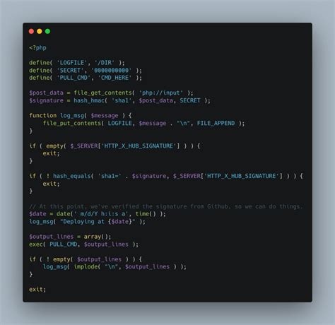 Simple Github Webhook Handler In Php Eric Binnion