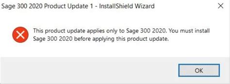 Fix Sage 300 Product Update Installation Error