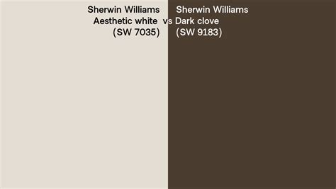 Sherwin Williams Aesthetic White Vs Dark Clove Side By Side Comparison