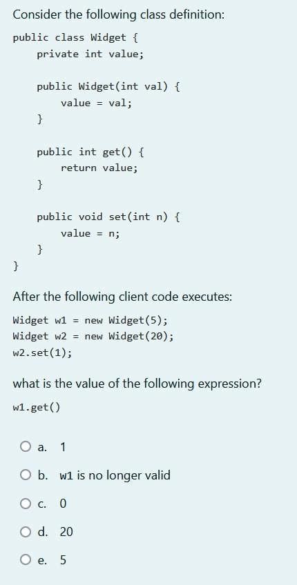 Solved Consider The Following Class Definition Public Class