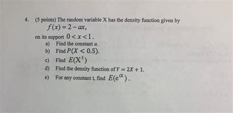 Solved 2 4 Points Suppose X Is A Normal Random Variable