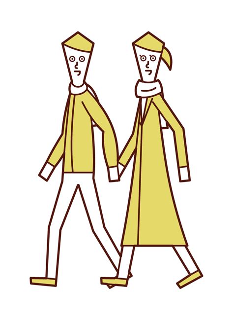 커플 데이트의 일러스트레이션 무료 일러스트 소재 Kukukeke쿠쿠케케