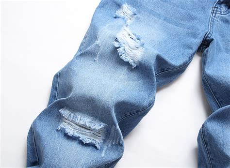 Mens Ripped Jeans Tight Fitting Scratches Skinny Grandado