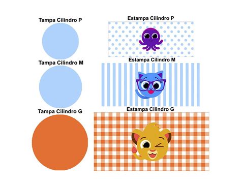 Trio Capa Cilindro Painel Tema Bolofofos Musical Veste Fácil