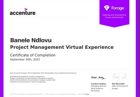 Banele Ndlovu On Linkedin Projectmanagement Internship Accenture