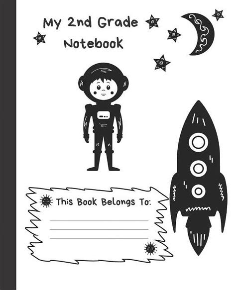 My Nd Grade Notebook Wide Ruled Composition Babe Notebook For Space Loving Second Graders