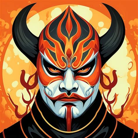 Premium Photo Illustration Of A Demon With Horns And A Demon Face