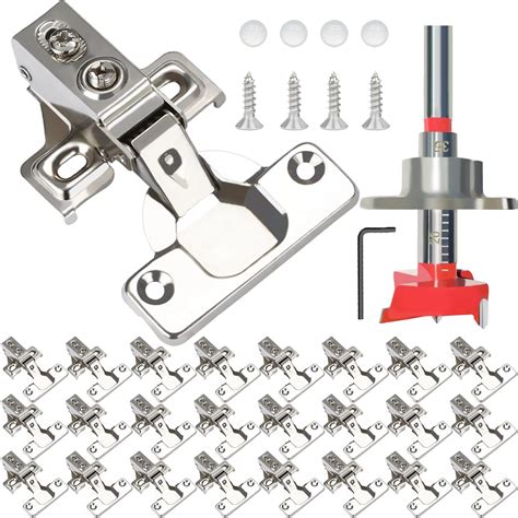 Buy BESTEEL 24 Pack 1 2 Inch Overlay Soft Close Cabinet Door Hinges For