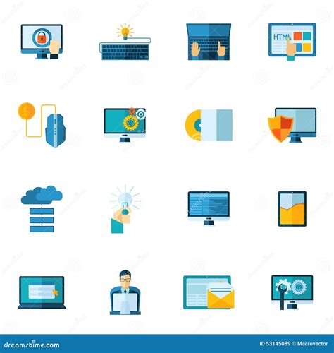 Program Development Icons Set Stock Vector Illustration Of Mobile
