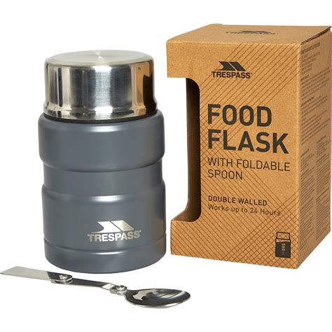 Buy Trespass Scran 500ml Thermal Food Flask Grey