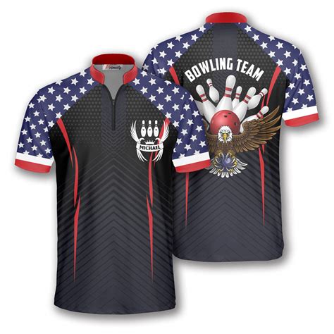 Patriotic Eagle American Flag Custom Bowling Jerseys For Men Primesty