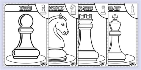 Hojas De Colorear Dibujo Ajedrez Teacher Made Twinkl