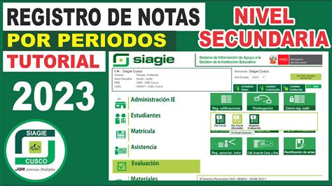 Siagie Tutorial Como Registrar Notas Por Periodo 2023 Nivel
