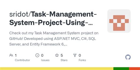GitHub Sridot Task Management System Project Using Asp Net MVC