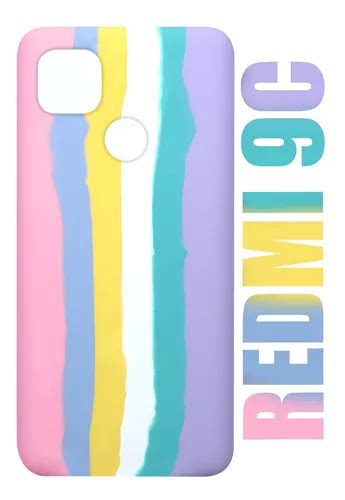 Capa Capinha Case Silicone Aveludada Arco íris P Redmi 9c Cor Colorida