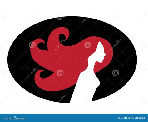 Female Profile With Long Hair Stock Vector Illustration Of Outline