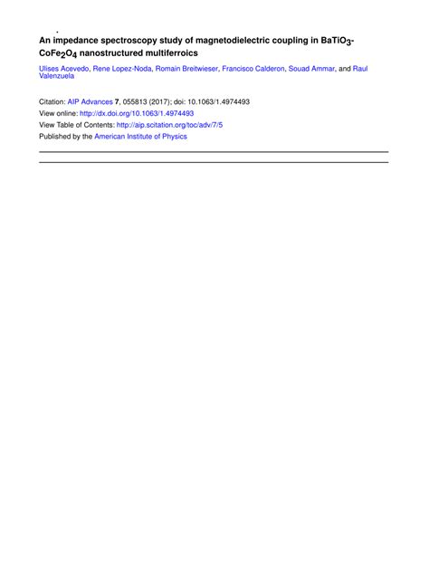 Pdf Magnetoelectric Coupling In Batio3cofe2o4 Nanocomposites Studied