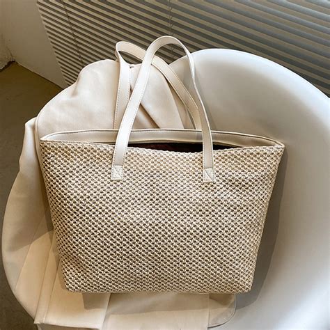 Bolso De Paja De Verano De Las Mujeres De Gran Capacidad De Tejido