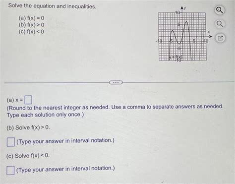 solved solve the equation and inequalities a f x 0 b