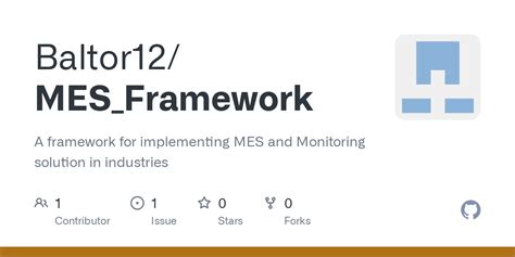 GitHub Baltor MES Framework A Framework For Implementing MES And Monitoring Solution In