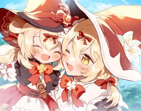 Lumine Klee And Klee Genshin Impact Drawn By Hayashidadesu Danbooru
