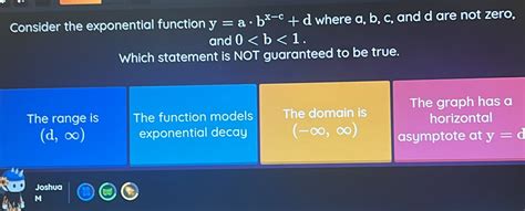 Solved Consider The Exponential Function Ya· Bx Cd Where A B C