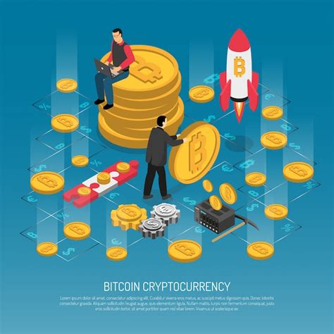 Free Vector Bitcoin Cryptocurrency Technology Isometric Illustration