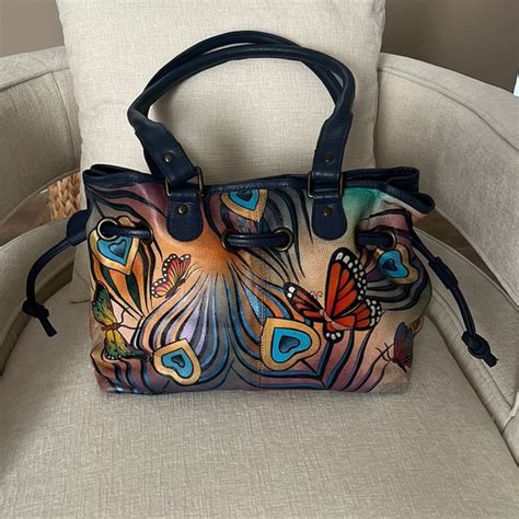 Anuschka Bags Anuschka Hand Painted Leather Butterfly And Heart