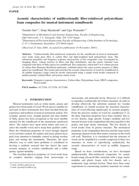 Acoustics Characteristics Of Unidirectionally Fiber Reinforced