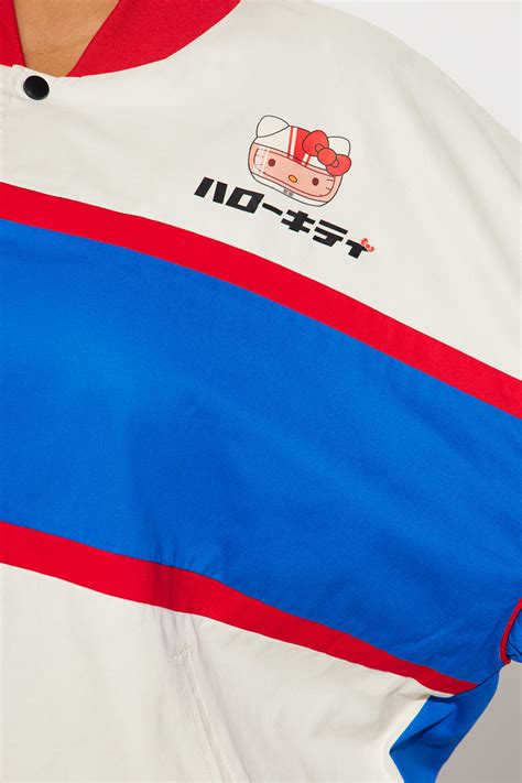 Hello Kitty F1 Bomber Jacket Cream Fashion Nova
