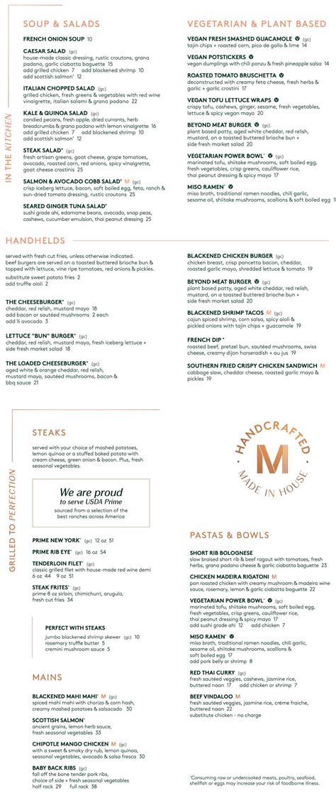 Menu For Moxies 201 E Las Olas Fort Lauderdale Fl 33301