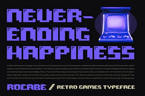 Rocabe Retro Game Font Design Cuts