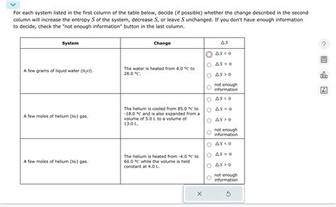 Solved For Each System Listed In The First Column Of The