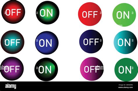 Colorful On Off Button Icons Vector Switch Icons For Ui Design Web