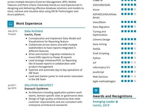 Technical Architect Resume Example In 2025 Resumekraft