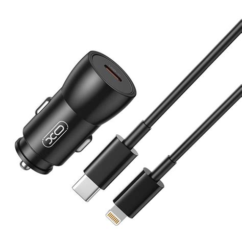 Зарядно за кола Xo Cc57 25w Qc 3 0 Pd3 Usb C към Lightning кабел