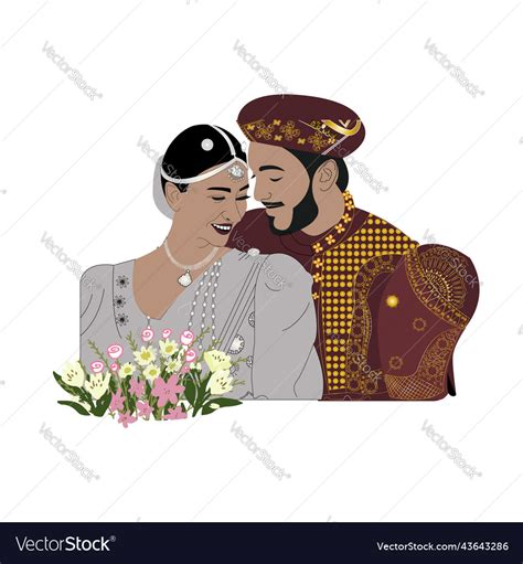 Sri Lankan Married Couple On White Royalty Free Vector Image