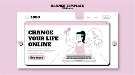 웰빙 개념 방문 페이지 템플릿 무료 Psd 파일