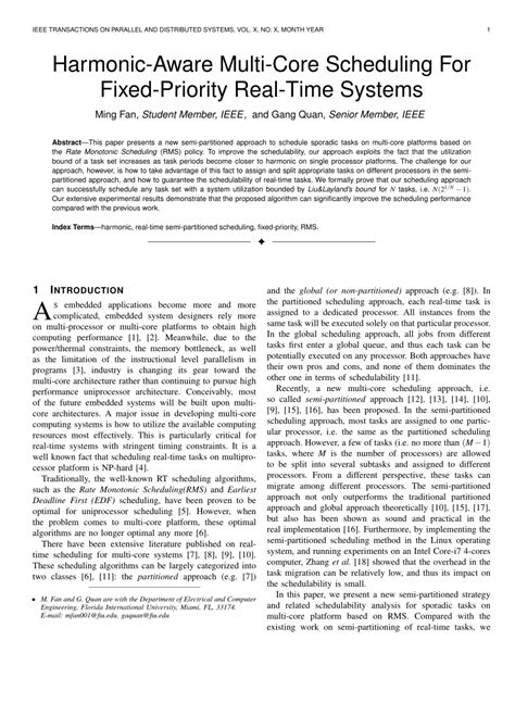 PDF Harmonic Aware Multi Core Scheduling For Fixed Priority Real Time