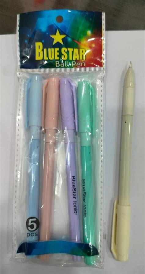 Multicolor 5 Piece Blue Star Tonic Plastic Ball Pen For Writing At Rs