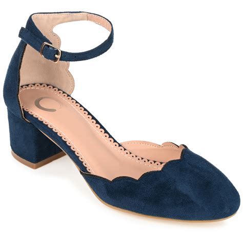Journee Collection Womens Edna Round Toe Low Block Heel Pumps