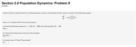 Solved Section Population Dynamics Problem Point Chegg