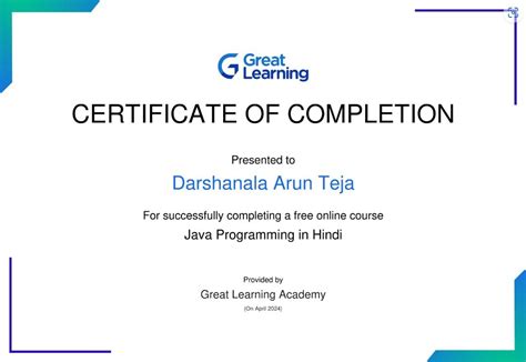 Darshanala Arun On Linkedin Java Certificate
