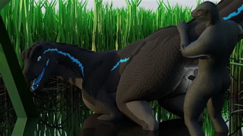 Rule 34 4k Allosaurid Allosaurus Blue Eyes Blue Markings Blue Tongue