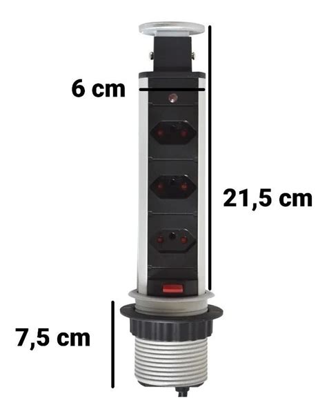 Torre De Tomada Retrátil Multiplug Embutir Mesa Granito Frete grátis