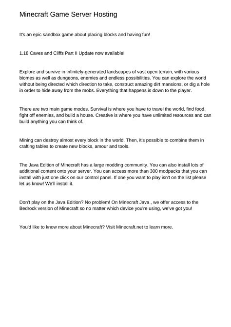 Minecraft Game Server Hostingotthfpdfpdf Docdroid