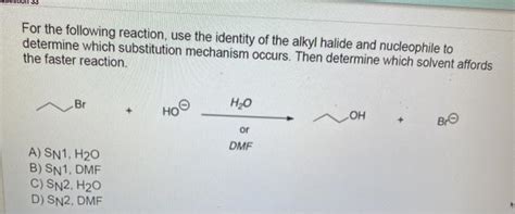 Solved For the following reaction, use the identity of the | Chegg.com
