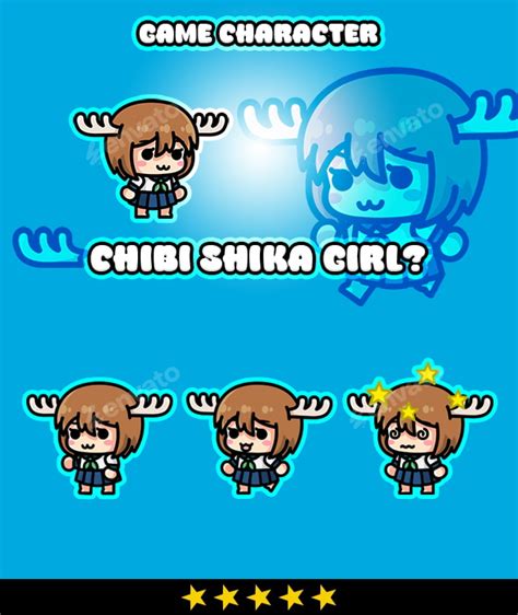 Chibi Shika Girl Game Character Game Assets Graphicriver